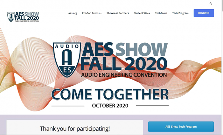 AES' Fall 2020 Convention Builds on Traditions with New Experiences and ...