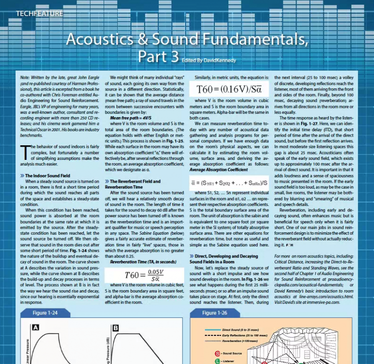 Acoustics & Sound Fundamentals, Part 3 | FOH | Front of House Magazine