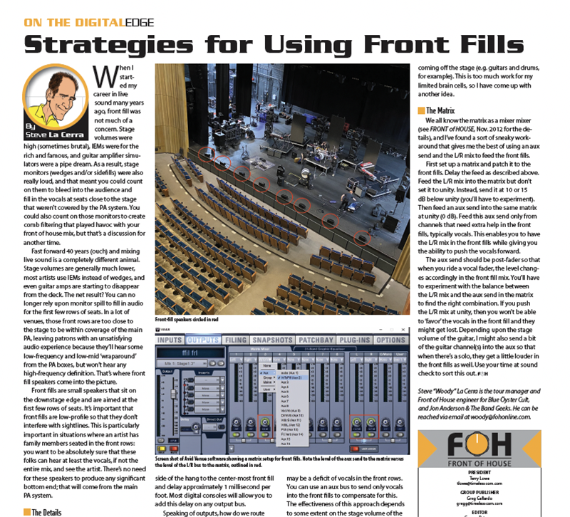 Tips for Mixing Monitors from Front of House | FOH | Front of House ...