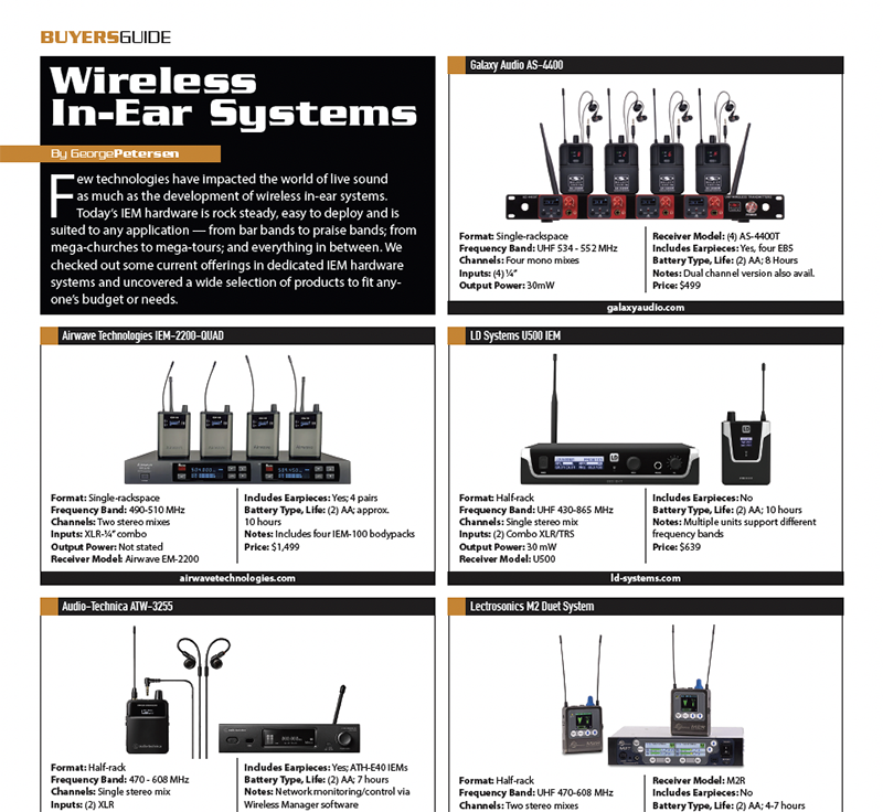 Wireless In-Ear Systems | FOH | Front of House Magazine