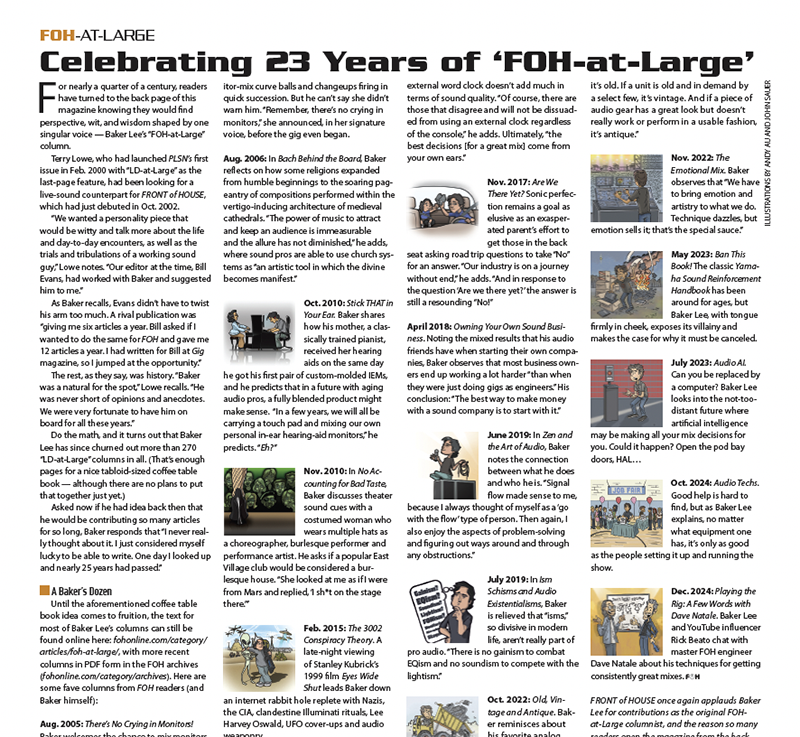 Celebrating 23 Years of FOH-at-Large | FOH | Front of House Magazine