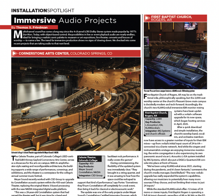 Immersive Audio Projects | FOH | Front of House Magazine