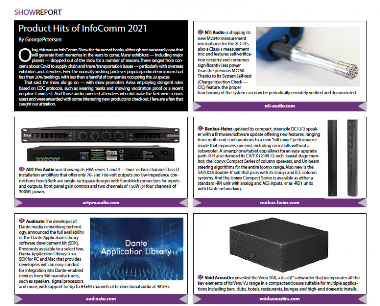 Show Report: Product Hits of InfoComm 2021 | FOH | Front of House Magazine
