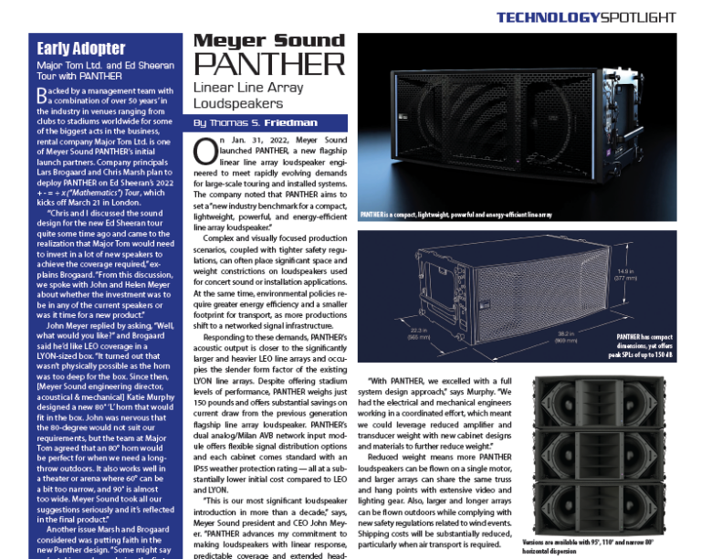 Meyer Sound PANTHER Linear Line Array Loudspeakers | FOH | Front of ...