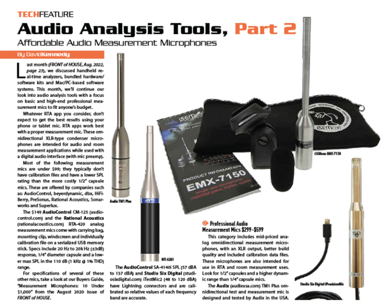 Audio Analysis Tools, Part 2 | FOH | Front of House Magazine